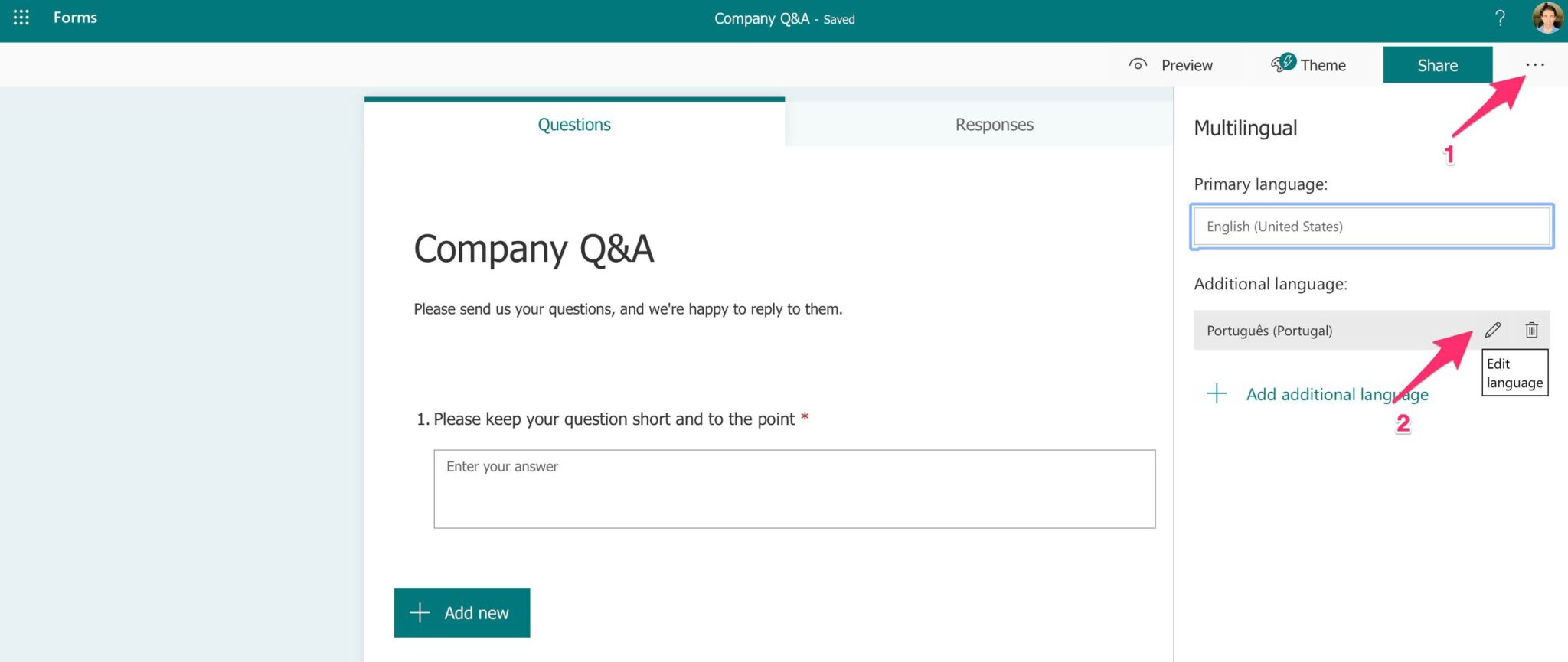Microsoft Forms: Multi-language forms - Manuel T. Gomes