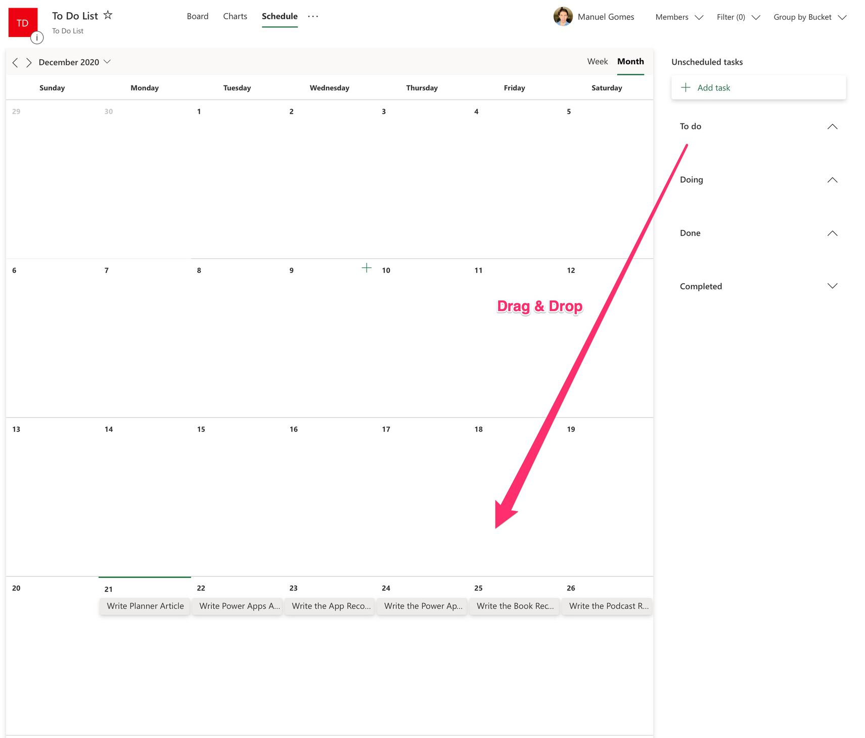 Microsoft Planner: Schedule View - Manuel T. Gomes