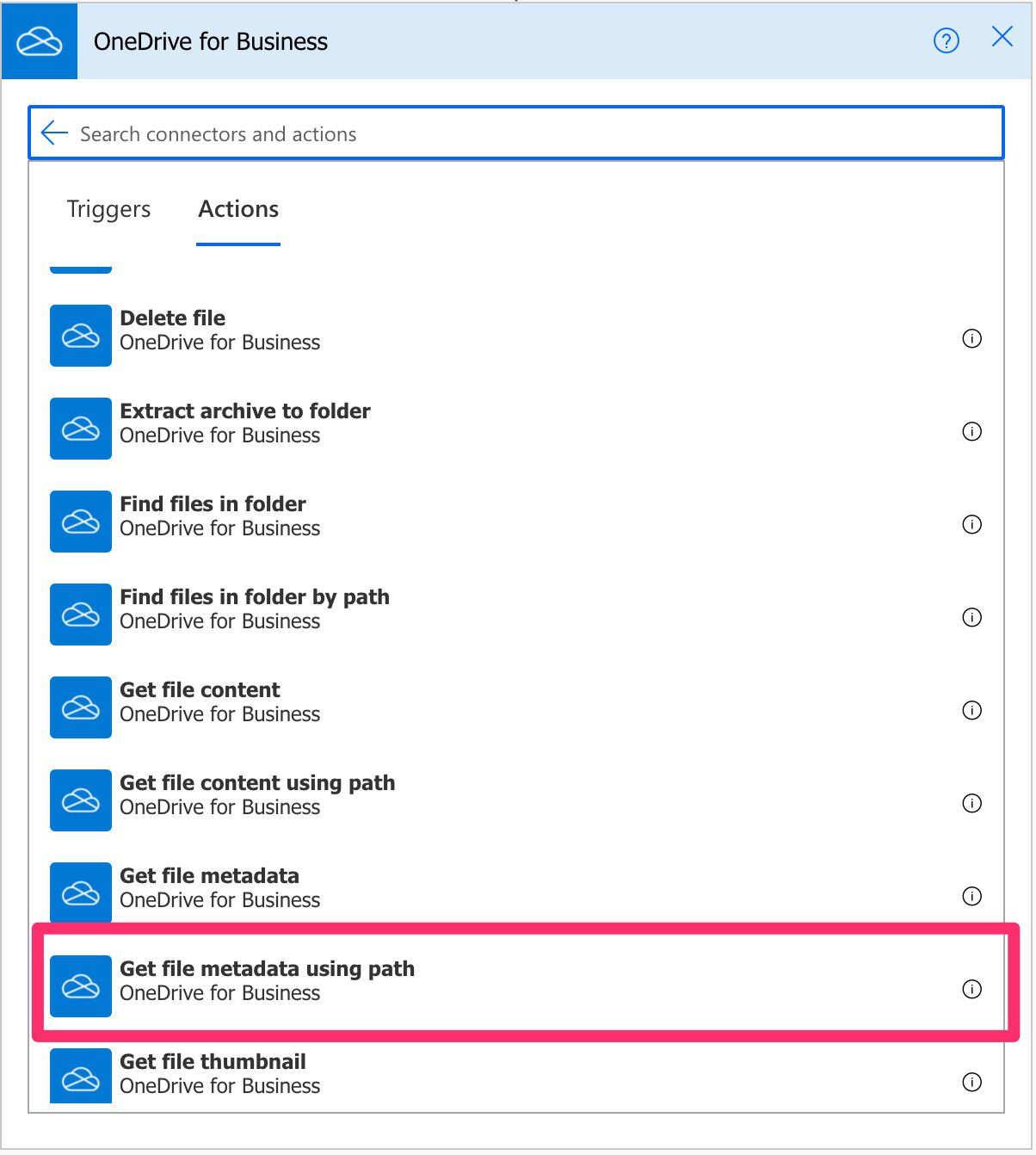 Power Automate: OneDrive for Business - Get file metadata using path ...