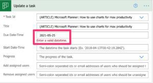 Power Automate: Planner - Update a task Action - Manuel T. Gomes