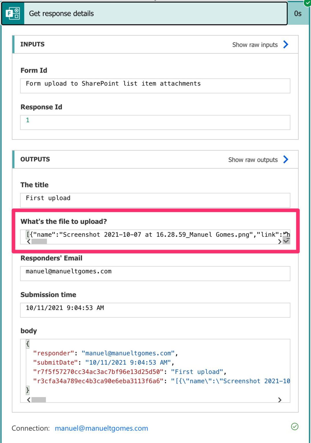 How to add Forms uploads into a SharePoint list as attachments? - Manuel T. Gomes