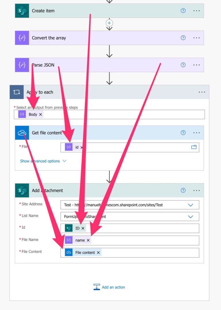 How to add Forms uploads into a SharePoint list as attachments? - Manuel T. Gomes