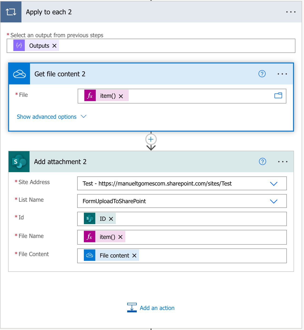 How to add Forms uploads into a SharePoint list as attachments ...