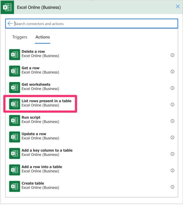 Power Automate: Office 365 Excel - List rows present in a table Action - Manuel T. Gomes