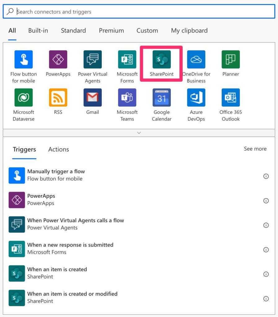 Power Automate: SharePoint - When an item is created Trigger - Manuel T ...