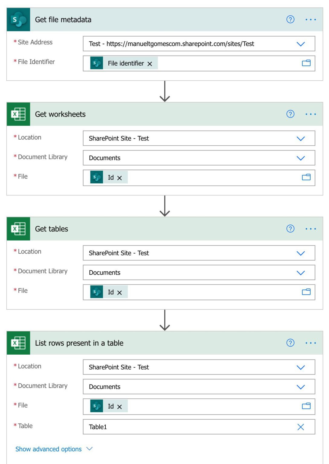 Power Automate: When an Excel file is created update SharePoint