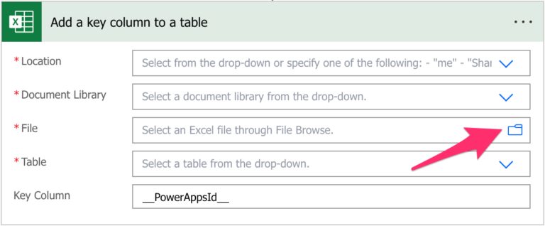 Power Automate: Office 365 Excel - Add a key column to a table action - Manuel T. Gomes