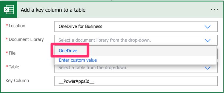 Power Automate: Office 365 Excel - Add a key column to a table action - Manuel T. Gomes