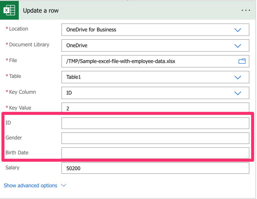Power Automate: Office 365 Excel - Update a Row action - Manuel T. Gomes