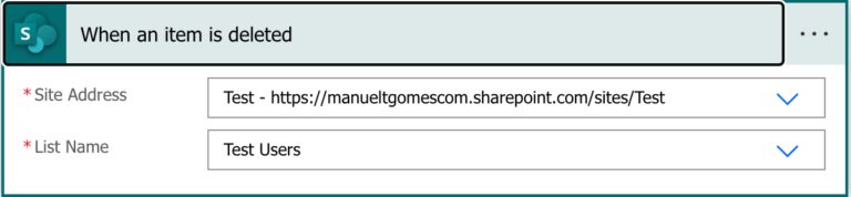 Power Automate: SharePoint - When an item is deleted Trigger - Manuel T. Gomes