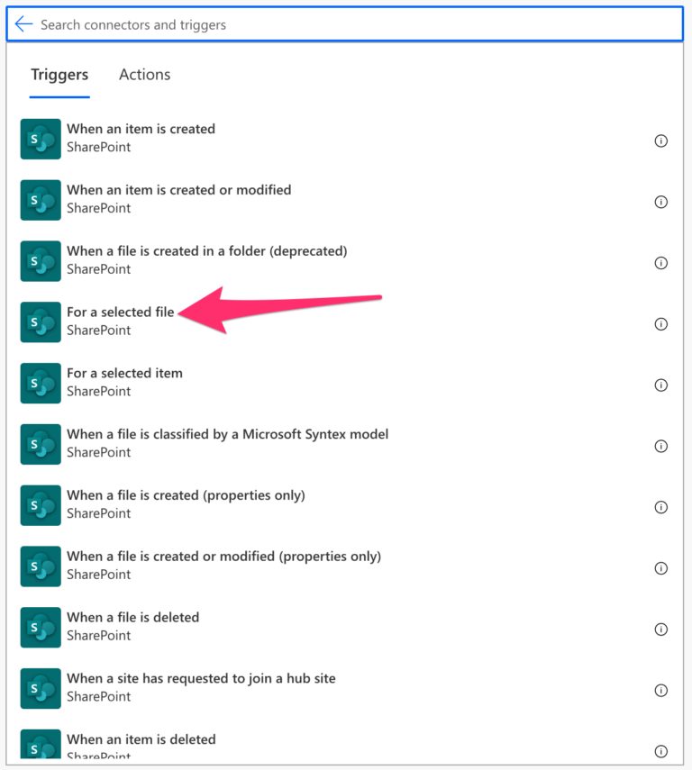 Power Automate: SharePoint - For a selected file Trigger - Manuel T. Gomes