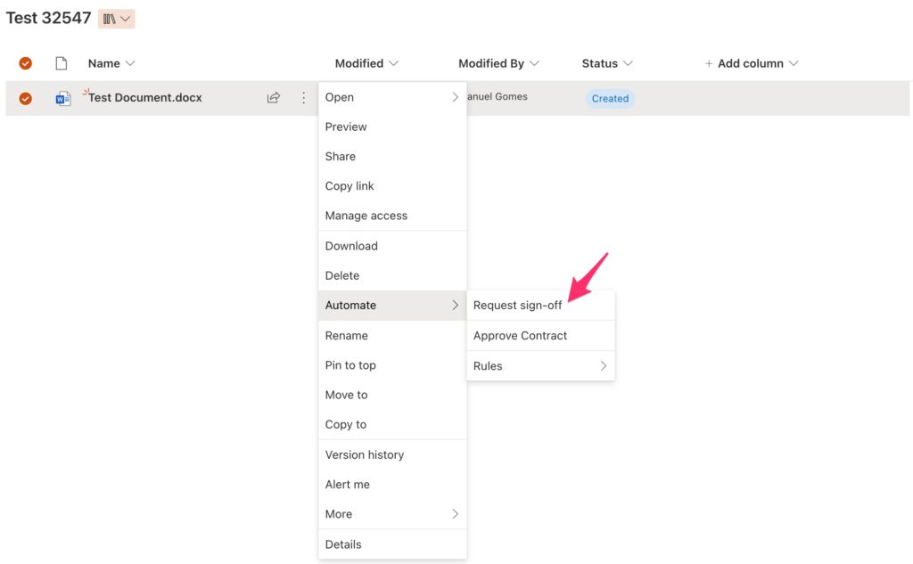 Power Automate: SharePoint - For a selected file Trigger - Manuel T. Gomes