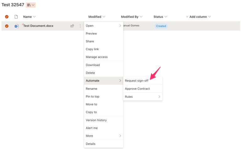 Power Automate: SharePoint - For a selected file Trigger - Manuel T. Gomes
