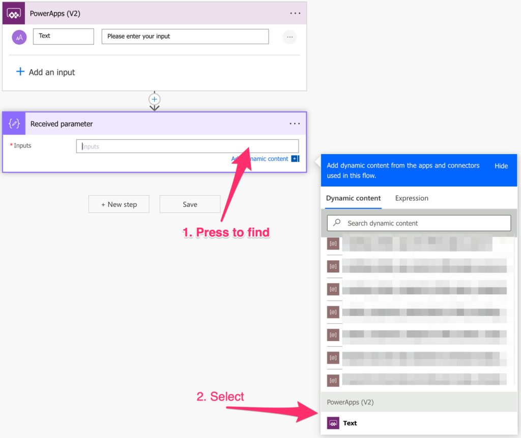 How to provide parameters from Power Apps to Power Automate