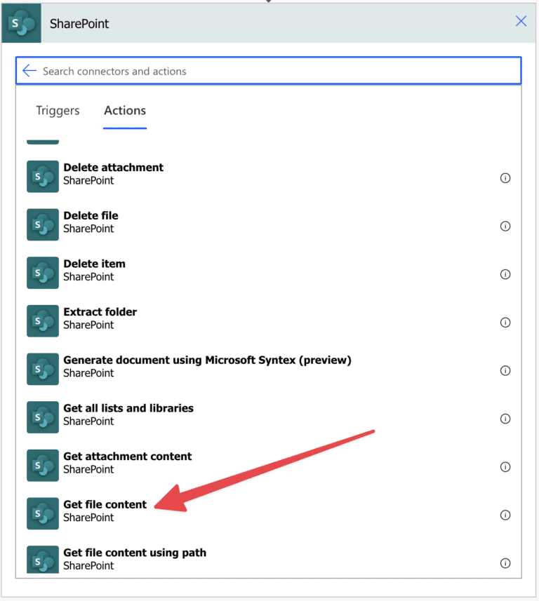 Power Automate: SharePoint Get File Contents Action