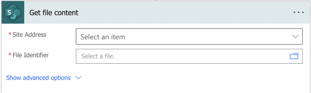 Power Automate Sharepoint Get File Contents Action